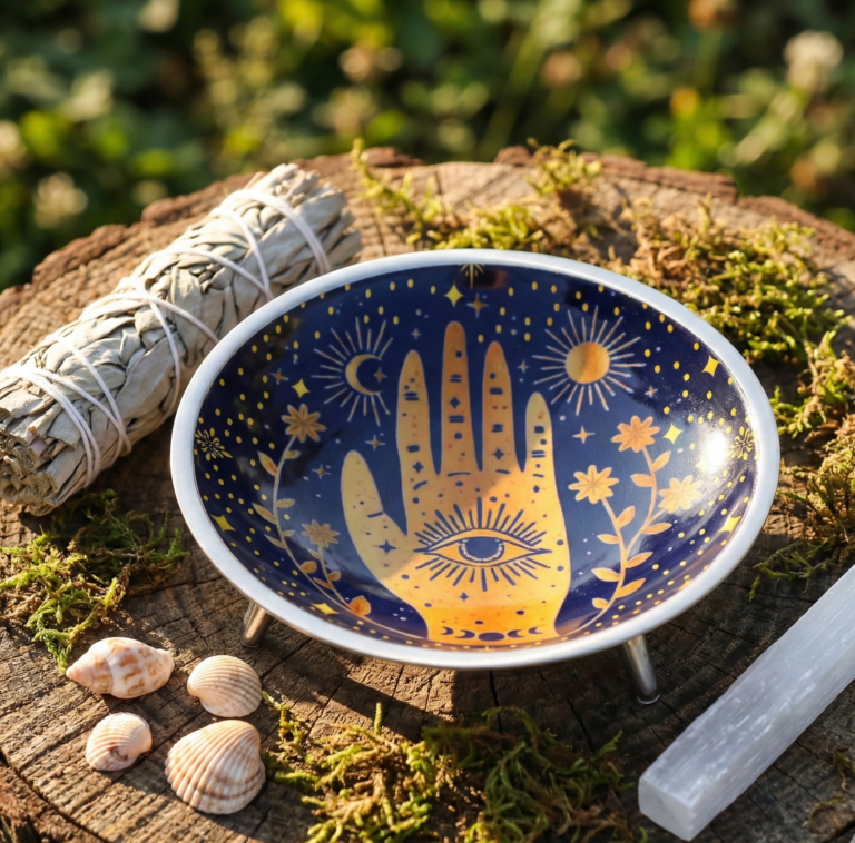 Plato de Ofrenda Hamsa Azul • AromArte